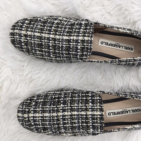 Karl Lagerfeld | Shoes | Karl Lagerfeld Paris Blackwhitegold Tweed ...